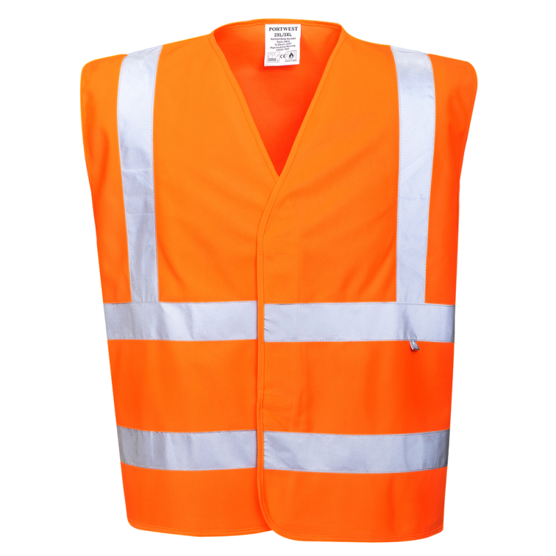 Antistatische Flammhemmende Warnschutz-Weste Orange EN ISO 14116 / EN